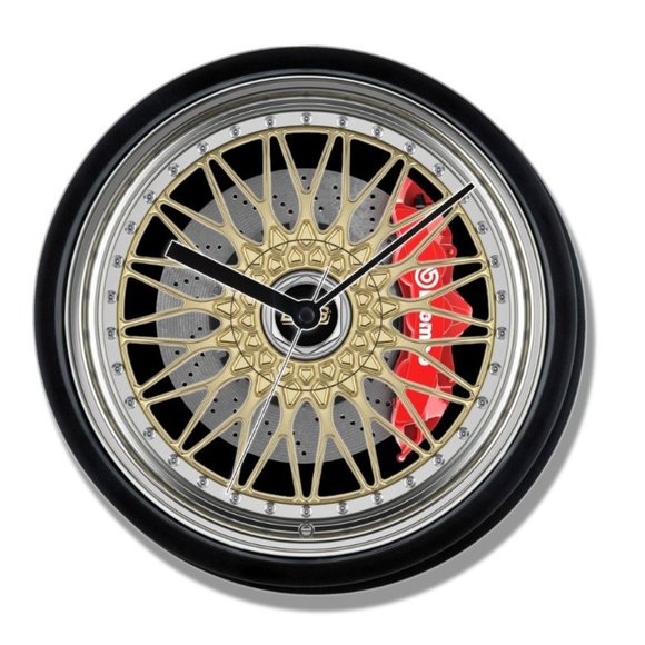 Clock | Wall Decor | Gold Bbs Wheel Super Rs Jdm Clock New | Poshmark